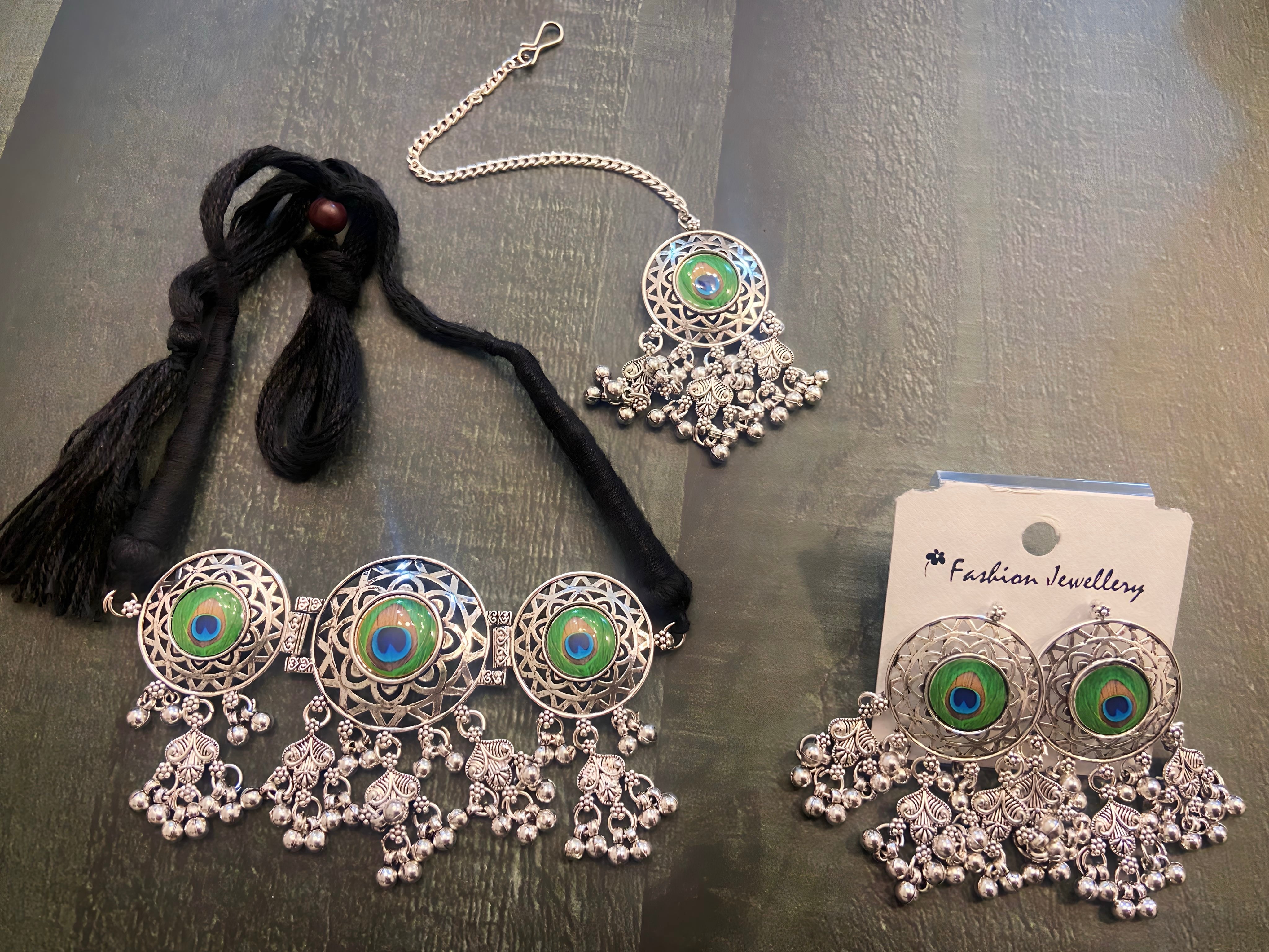 Morpankh - Oxidised Jewellery Set – bombaypastels